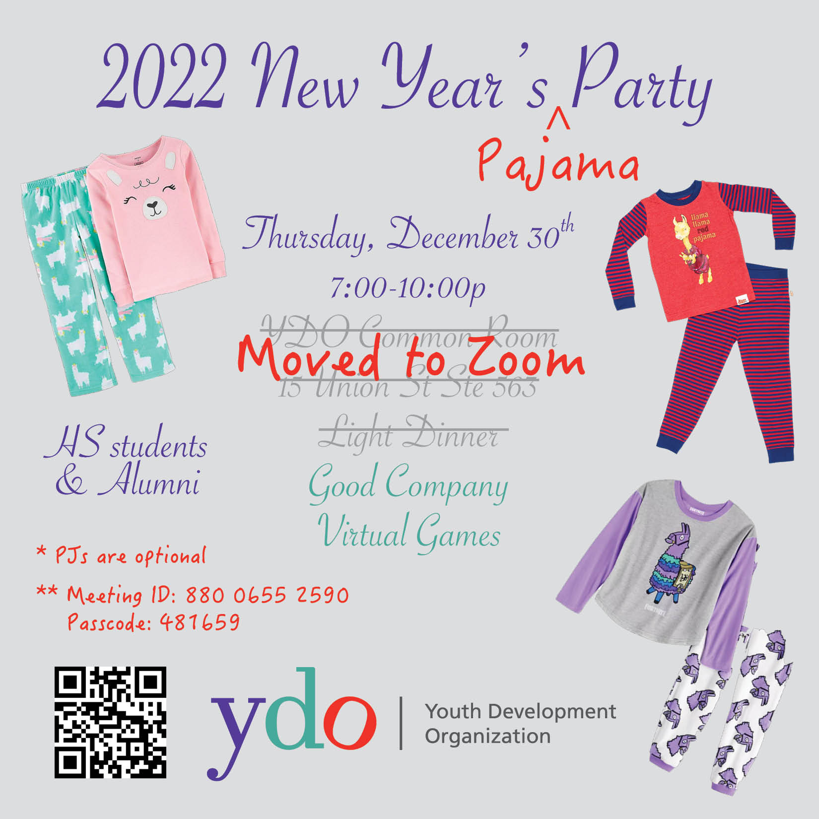 YDO New Year’s Party Moved to Zoom – Youth Development Organization